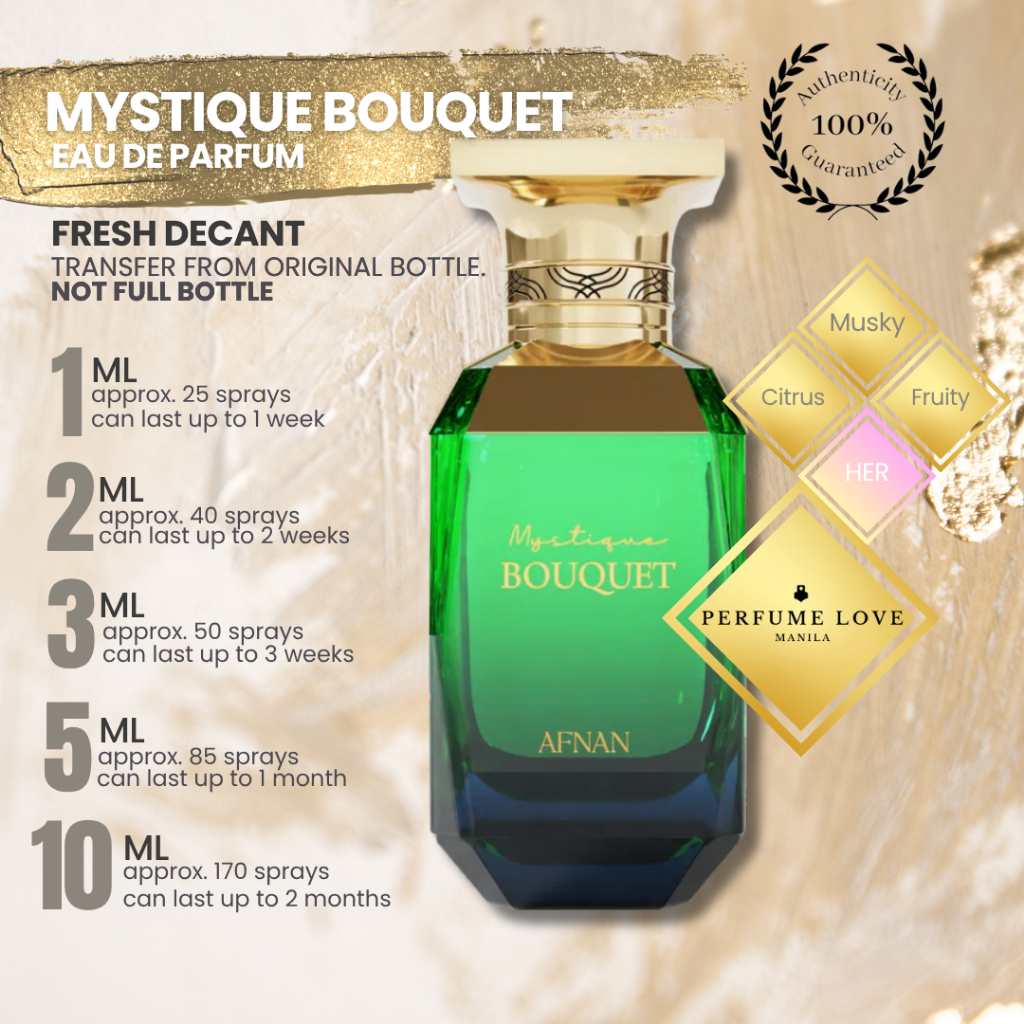 PERFUME DECANT Afnan Mystique Bouquet Eau de Parfum (bianco latte dupe ...