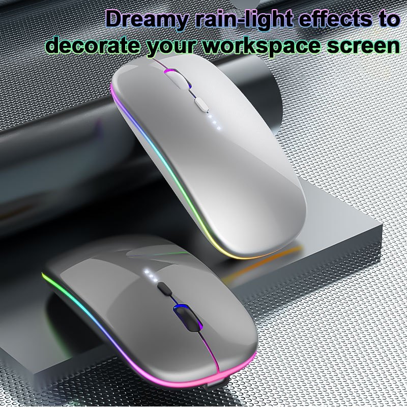 Wireless Mouse Bluetooth and 2.4Ghz USB Receiver Optical Slim ...