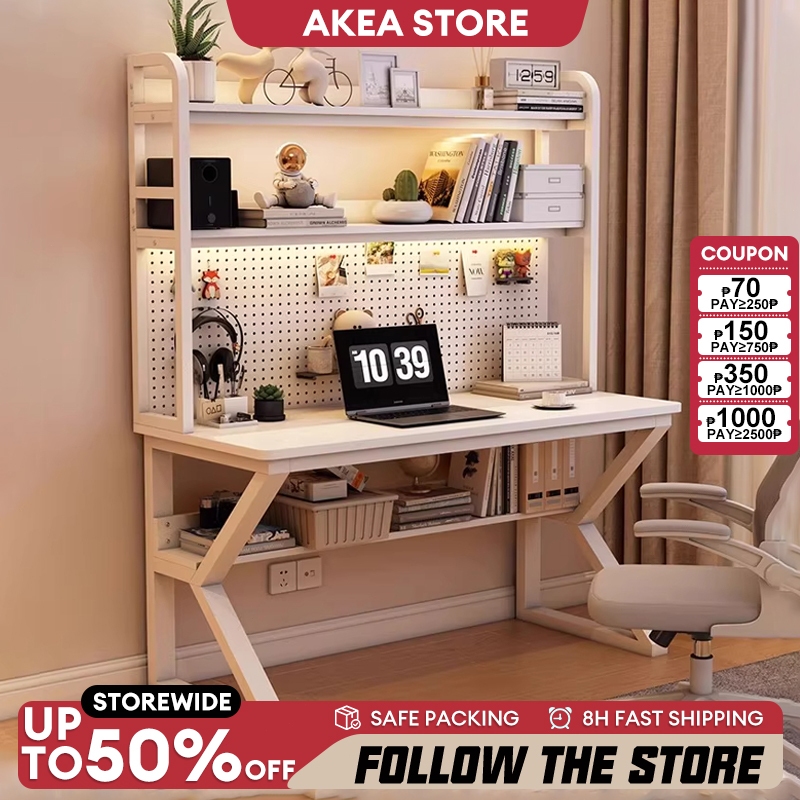 【Safe Package】Study Table With Bookshelf Desk Table Office Table Double ...