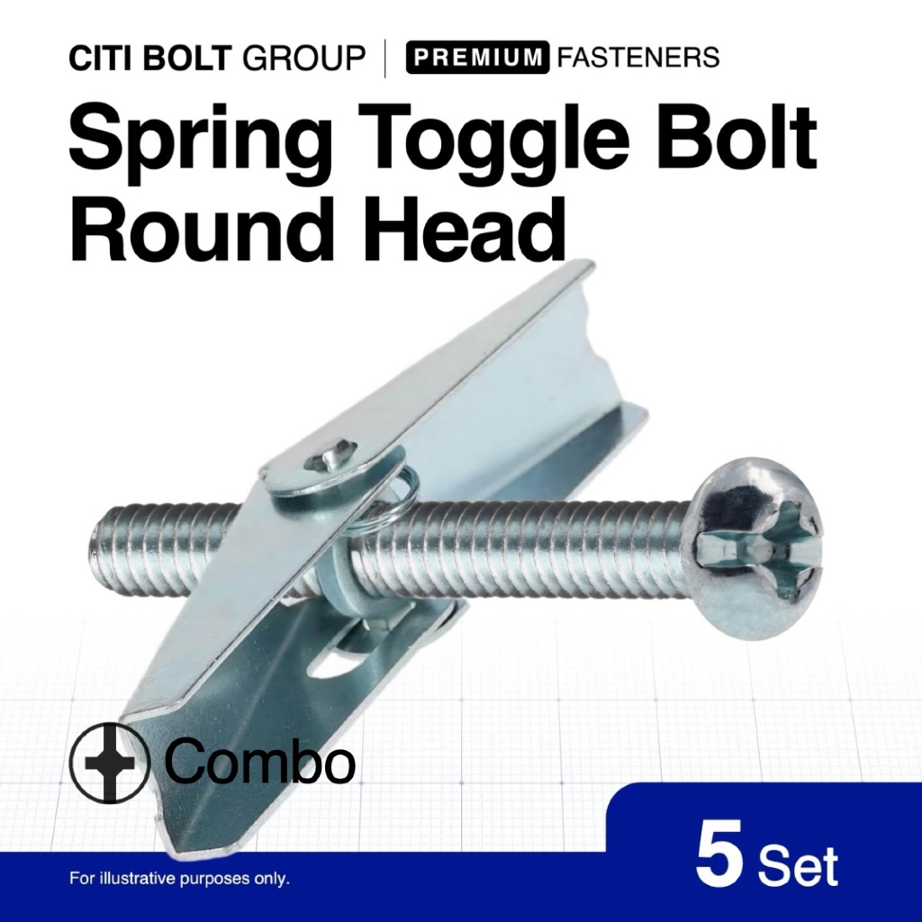 5set Spring Toggle Bolt | Butterfly Anchor for Hollow Wall | CITI BOLT ...