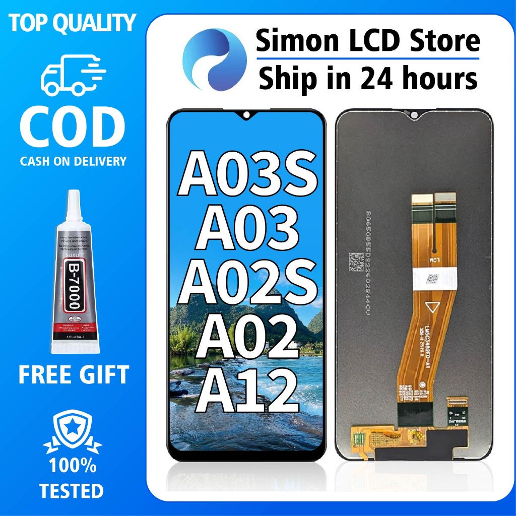 LCD For SAMSUNG A03 / A03S / A02 / A02S / A12/ A04E / F02S / M02S set full screen replacement ...