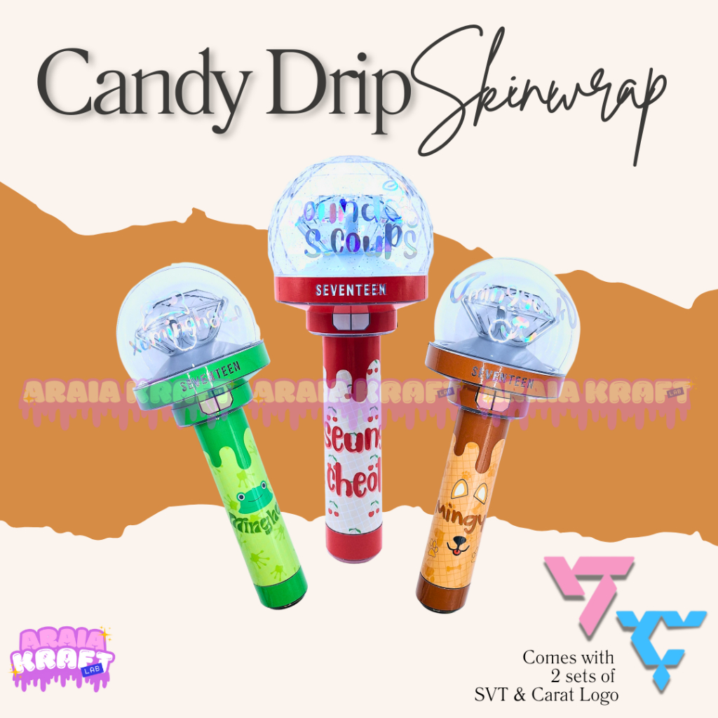 SVT Carat Bong V3 - Candy Drip - Lightstick Skinwrap Sticker (Printed ...