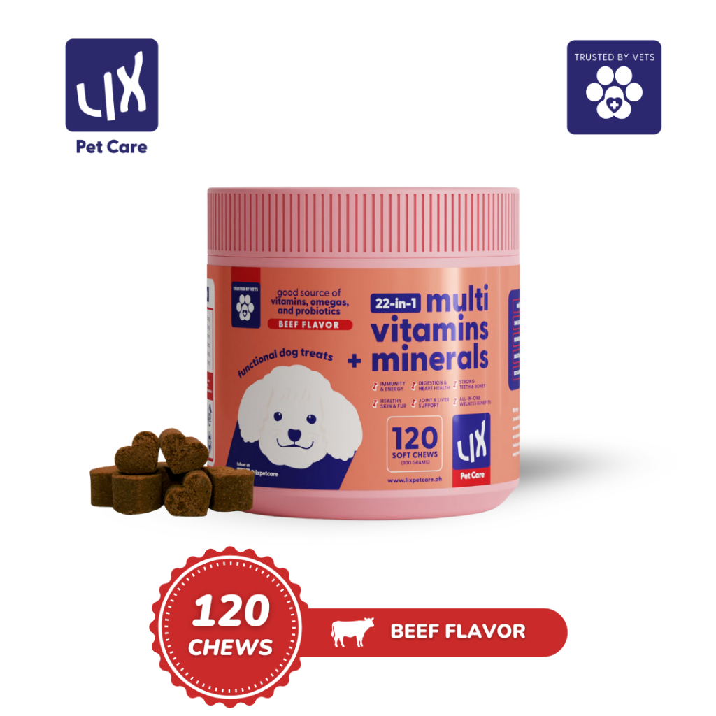 LIX Pet Care 22-in-1 Multivitamins + Minerals & Probiotics Dog Treats – For Immunity, Digestion ...