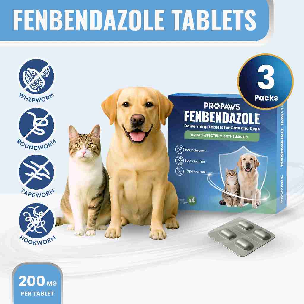 [BUNDLE] Propaws Fenbendazole Dewormer Tablet 12 Tablets Internal ...