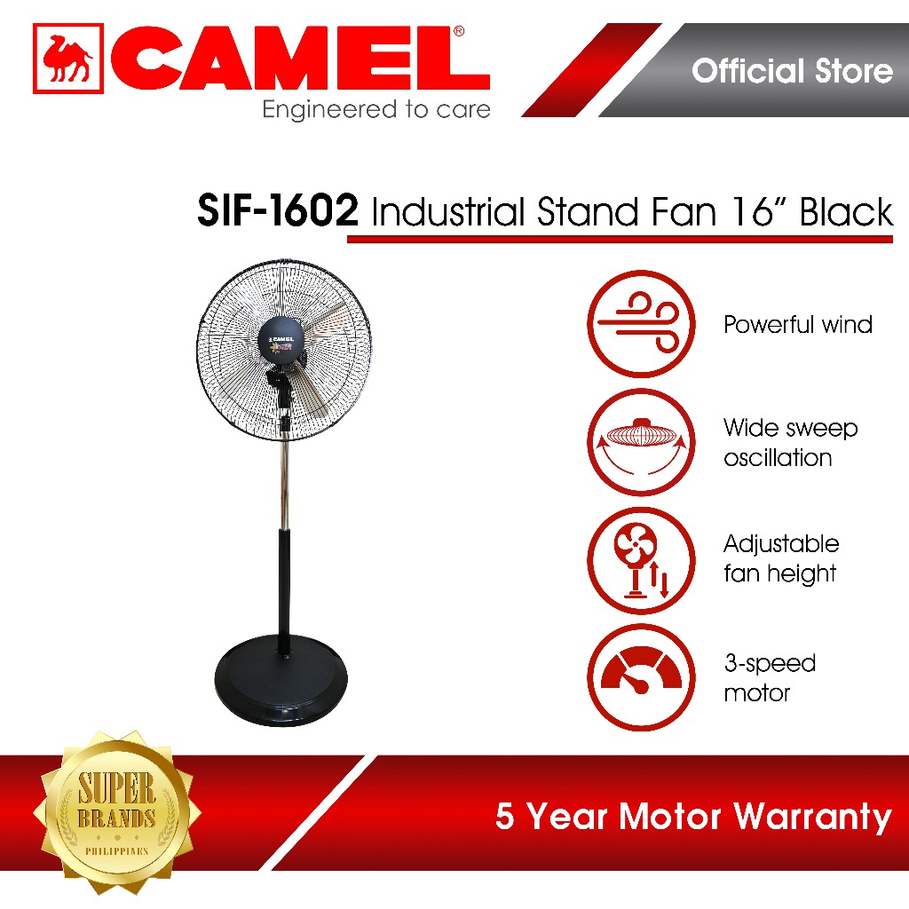 Camel SIF-1602 Industrial Stand Fan | Shopee Philippines