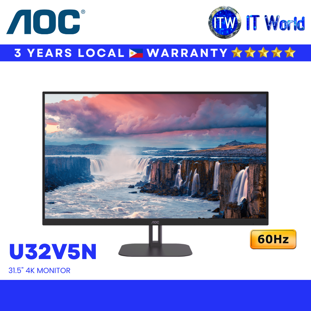 AOC Monitor U32V5N 31.5" 4K 3840×2160 UHD - VA / HDR10 / 10-bit / PIP ...