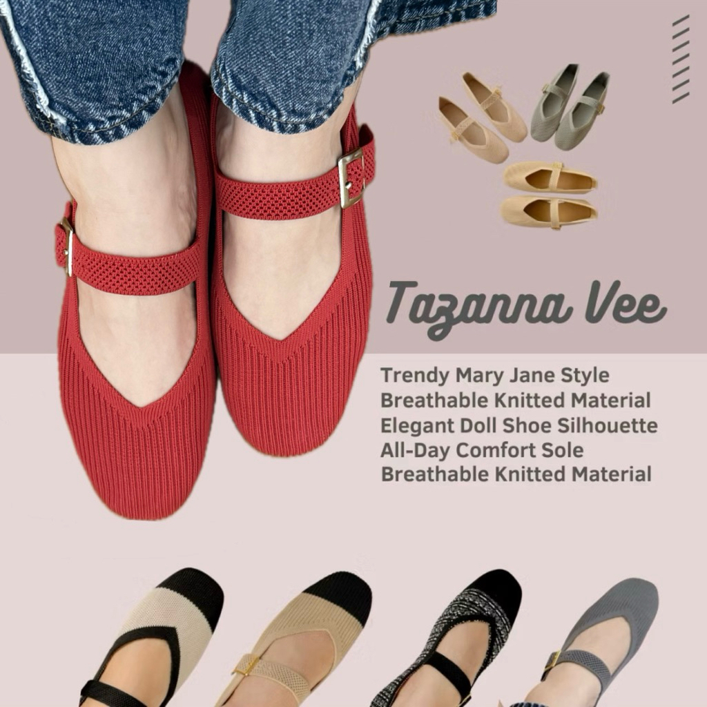 Tazanna Vee Women's Trending Knitted High Quality Mary Jane Doll Shoes ...