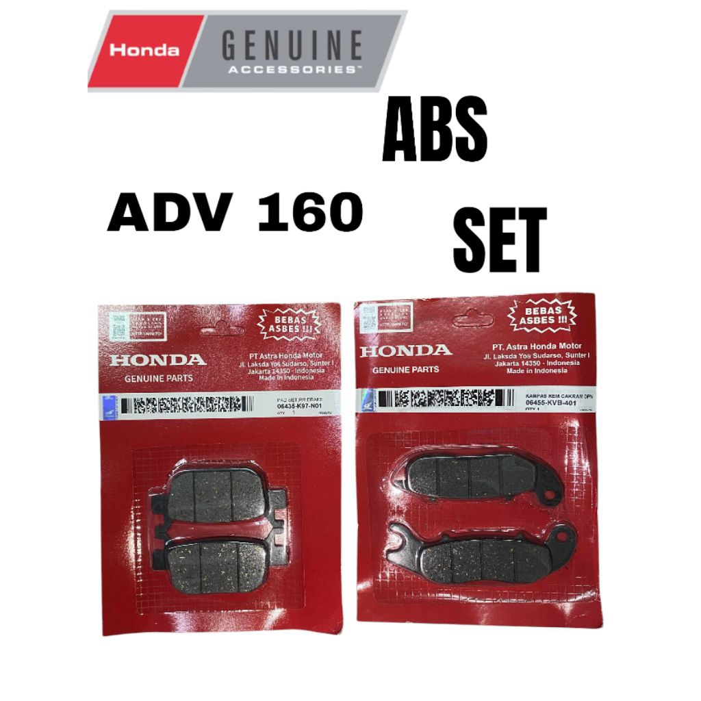 HONDA ADV 160 BRAKE PADS SET FRONT REAR GENUINE PARTS ABS/CBS | Shopee ...