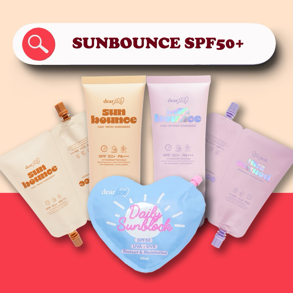 Dear Face Sunbounce Tinted and Premium SPF50+ and Daily Sunblock ...