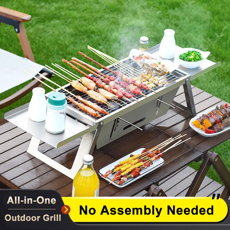 Outdoor Griller Portable Stainless Grill Pits Foldable Large BBQ Grill ...