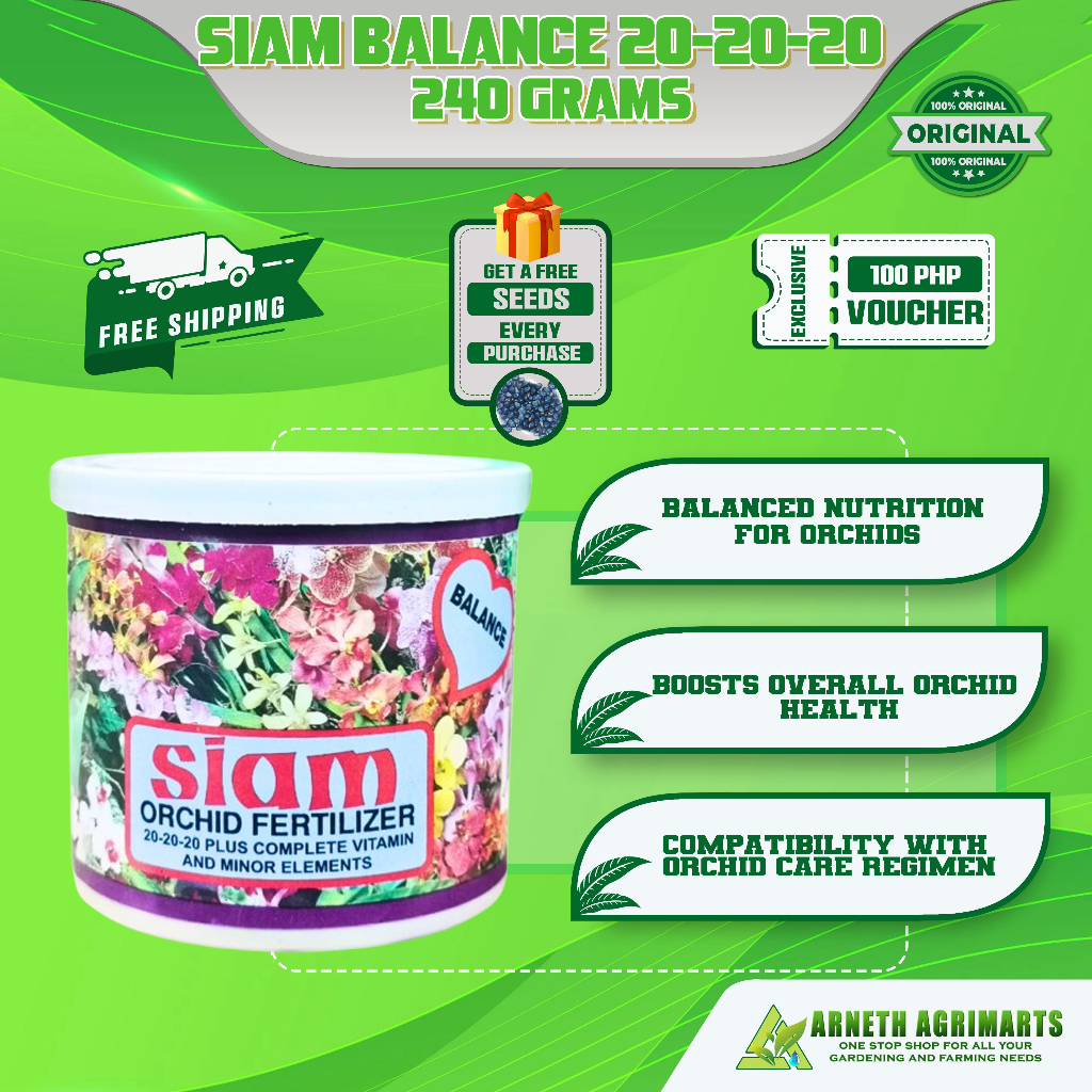 ARNETH SIAM BALANCE 20-20-20 FOR ORCHIDS PLANTS 240 grams | Shopee Philippines