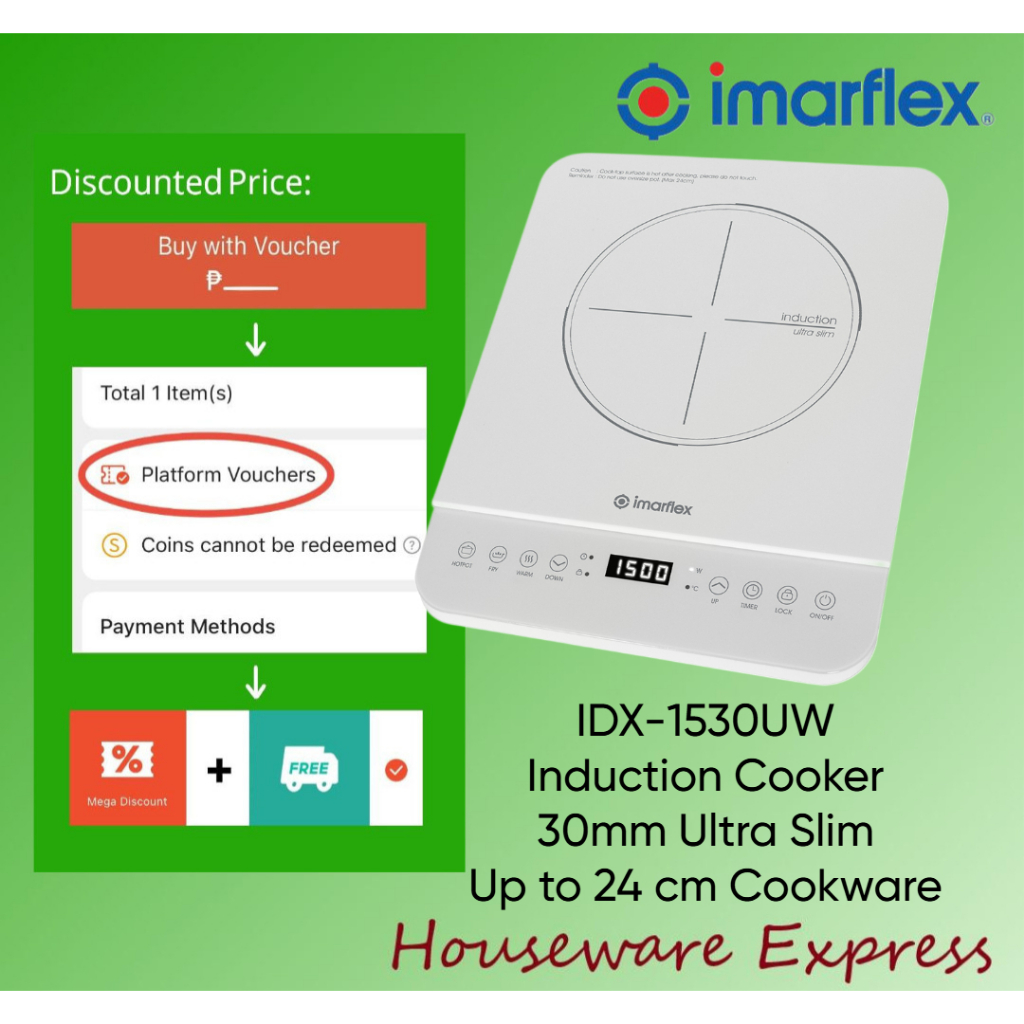 Imarflex IDX1530UW Ultra Slim Induction Cooker IDX-1530UW (Houseware ...