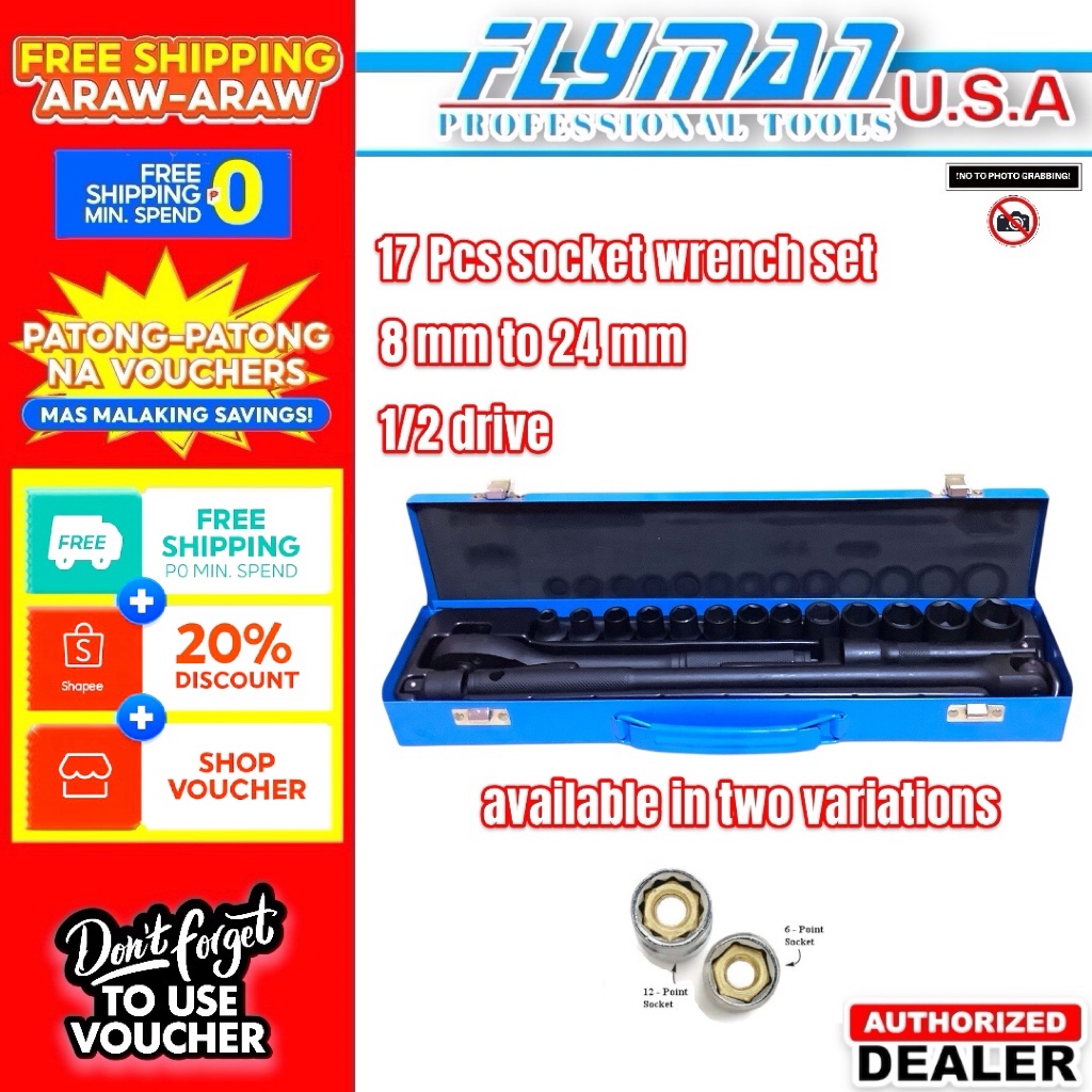 Flyman 17 Pcs 1/2 Socket Wrench Set Tools Set Original Motorcyle Tools ...
