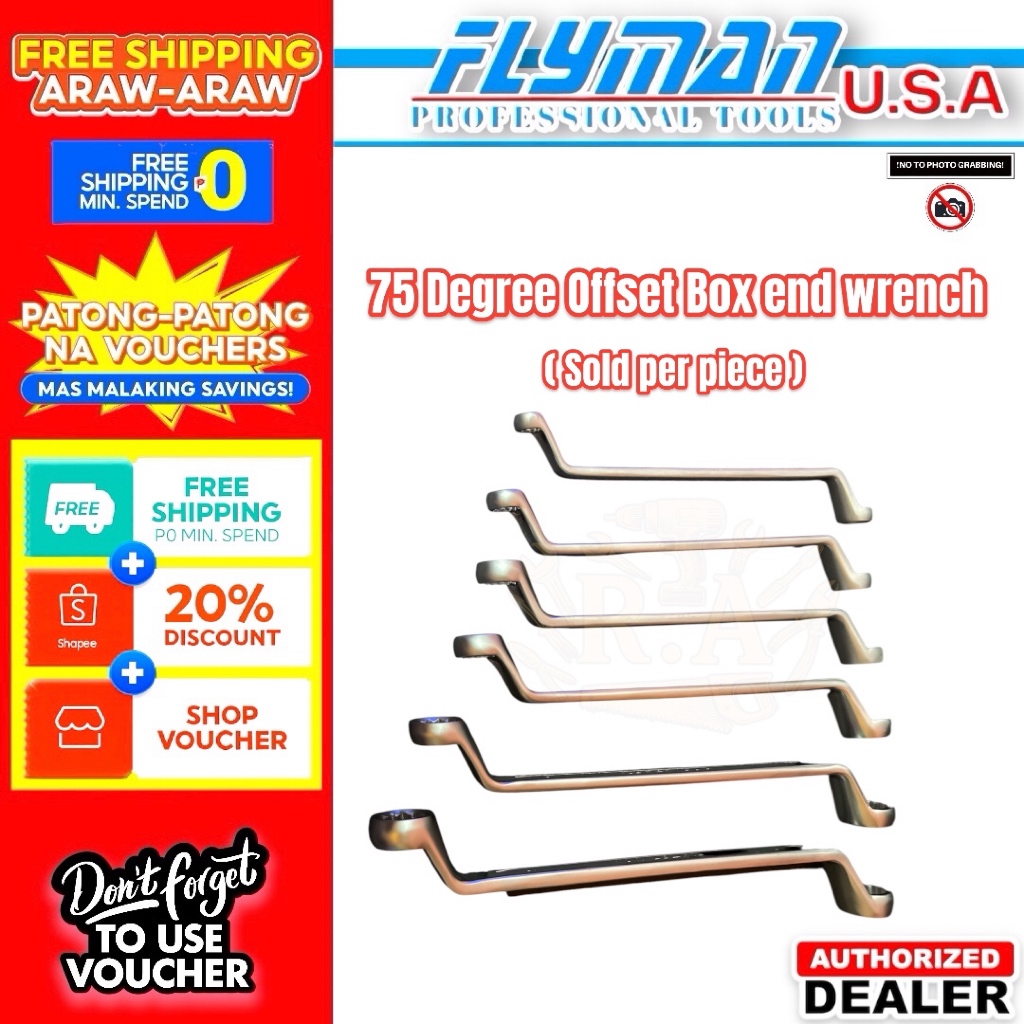 Flyman Tools Usa 75 Degree Double End Box End Wrench Dual Head Ring ...