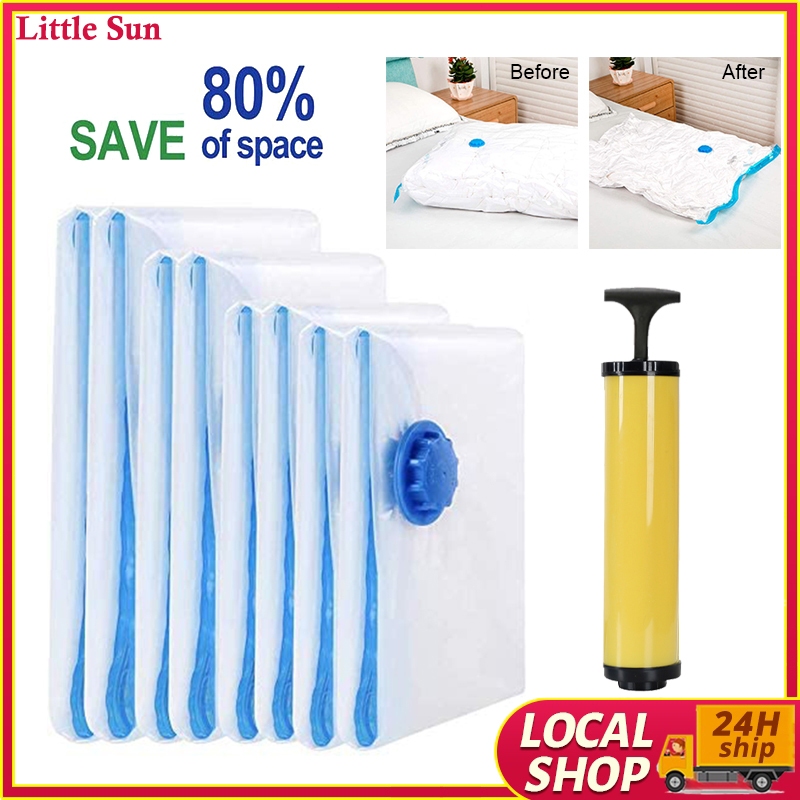 Vacuum Compression Sealer Bags Portable for Travel Clothes Storage ...