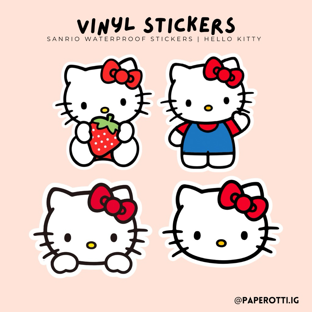 Hello Kitty Sanrio Waterproof Sticker | Waterproof Vinyl Sticker ...