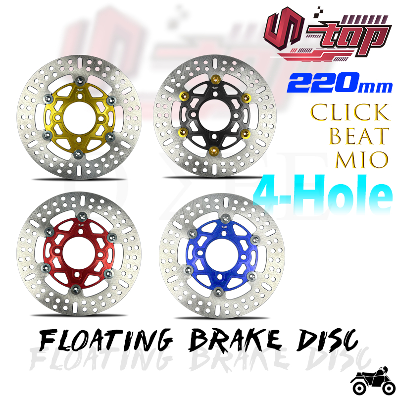 S-TOP Floating Brake Disc 220MM 4 Holes Disc Click BeAT Mio Wave XRM ...