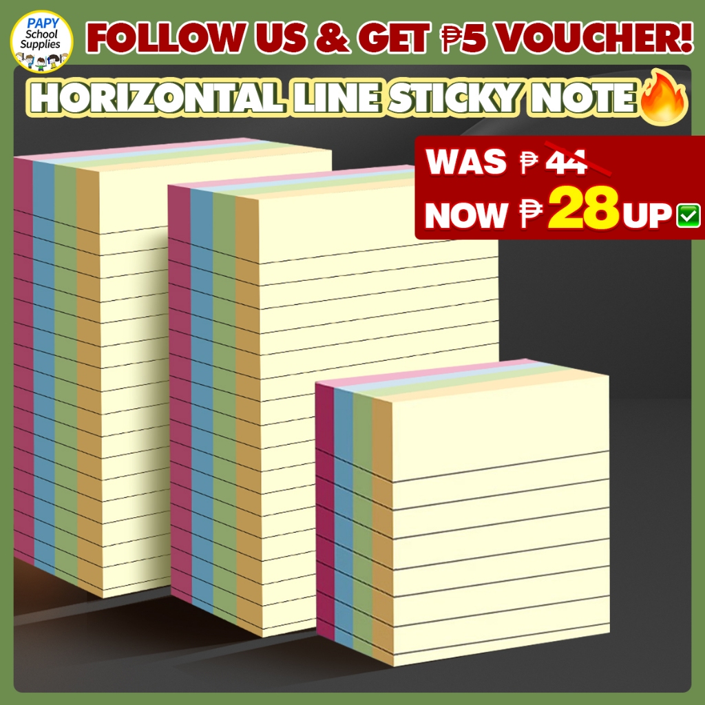 200 Sheets Long Line Sticky Notepad INS Post It Notes Large Tag ...