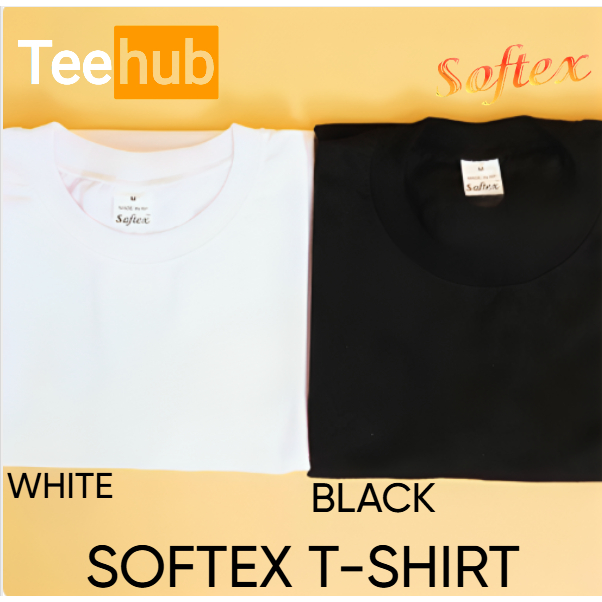 SOFTEX PLAIN TSHIRT ROUND NECK WHITE | BLACK FOR MEN AND WOMEN KIDS AND ...