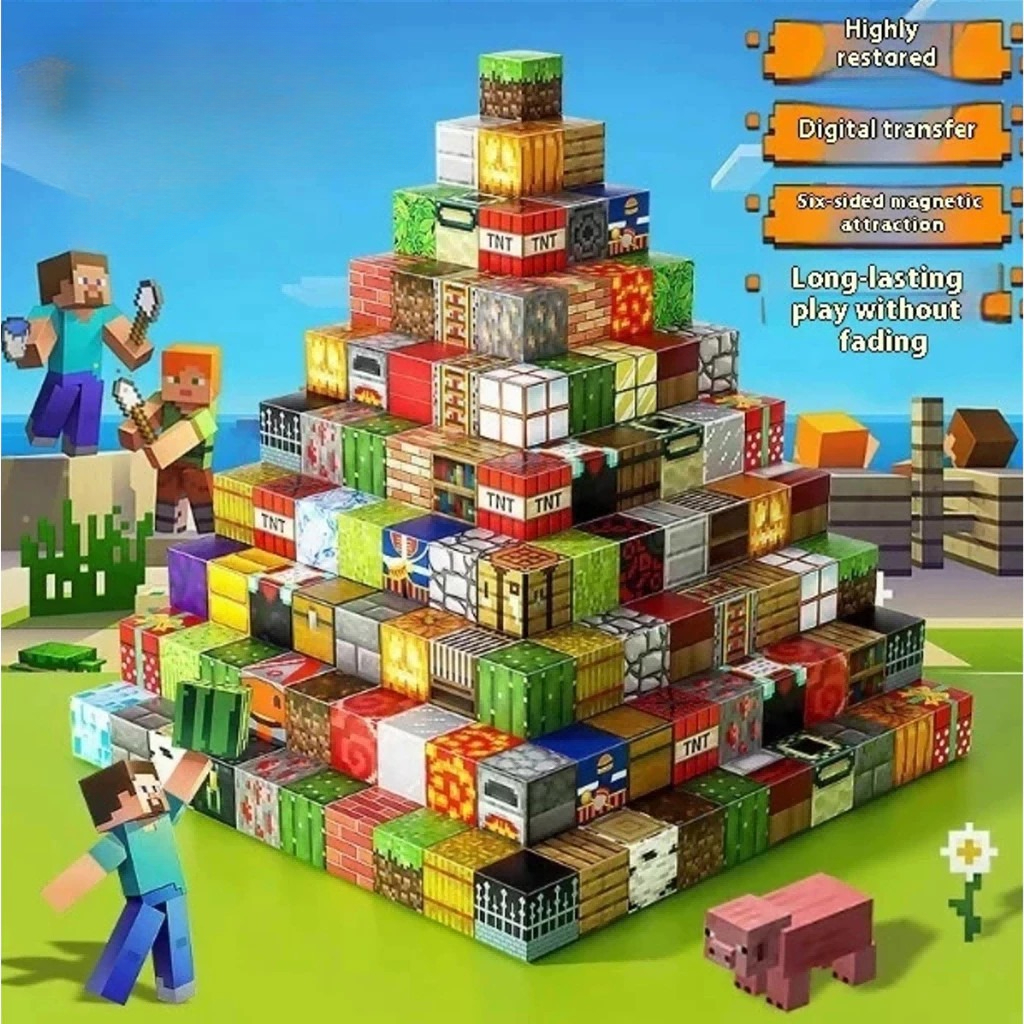 [GiGi Toy]Adventure Pixel Magnetic Blocks Set – Creative 3D DIY Cube ...