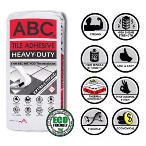 ABC Heavy Duty Tile Adhesive Gray 25kg Gray and White | Shopee Philippines