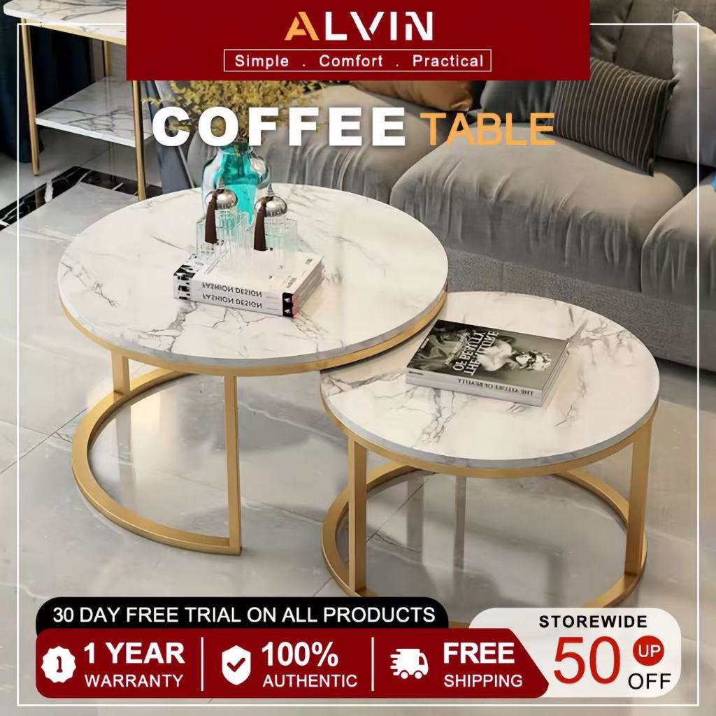 ALVIN Coffee Table Round Combination Of Steel And Wood Coffee Table ...