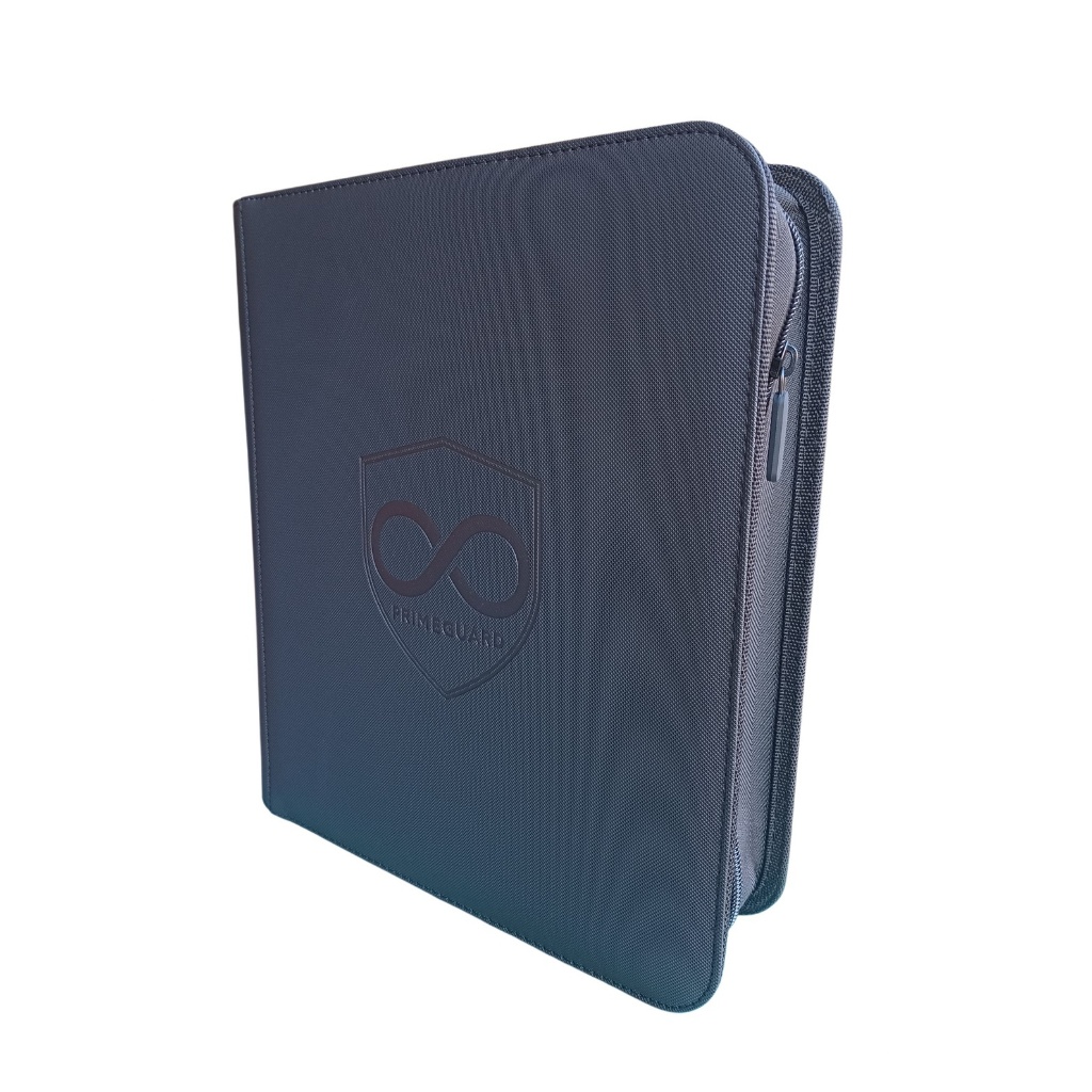 PRIME GUARD TOPLOADER ZIP BINDER - PREMIUM DIAMOND TEXTURED PU LEATHER ...
