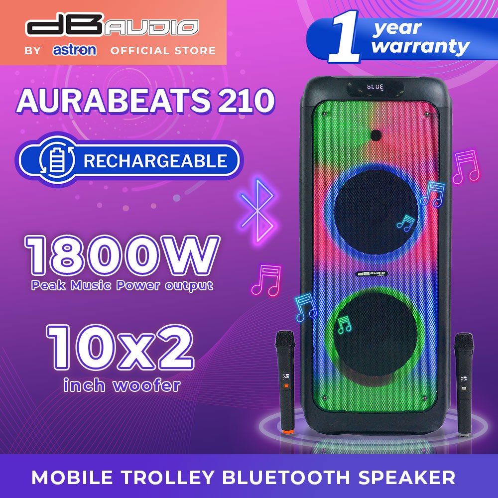 DB Audio by Astron AURABEATS210 Mobile Trolley Speaker - Bluetooth ...