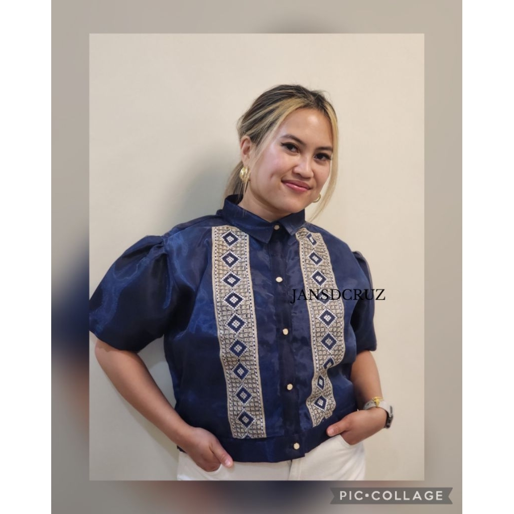 CROP TOP POLO JACKET BARONG FOR LADIES | Shopee Philippines