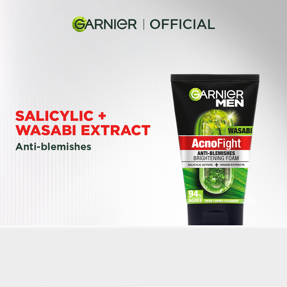 NEW Garnier Men Acno Fight Anti-Acne Scrub in Foam Cleanser (50ml/100ml) - for pimples, acne ...