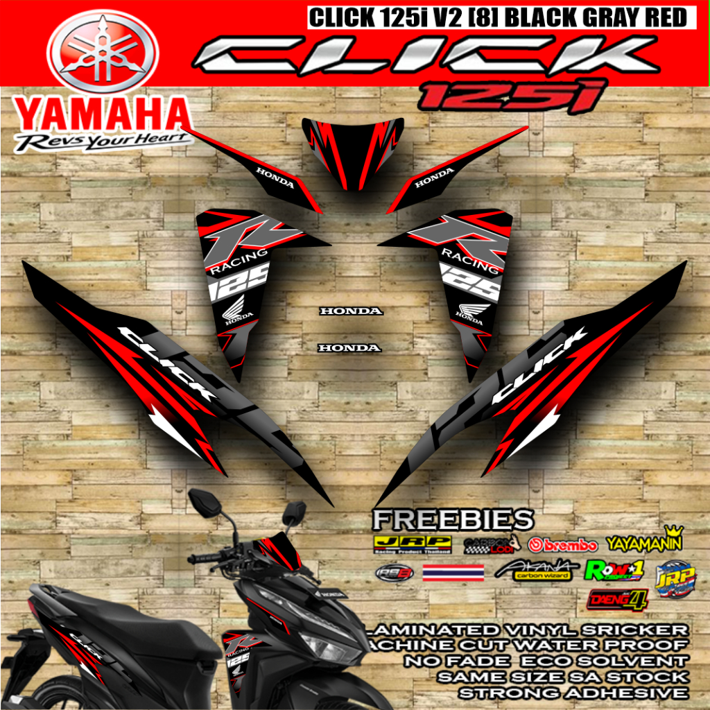 Honda Click 125i v2 8 Decals Sticker With Freebies | Shopee Philippines