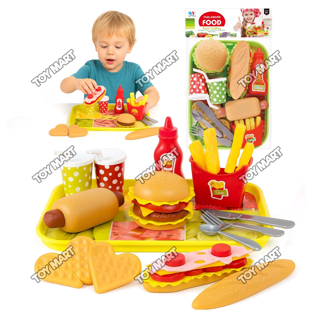 Mini Kitchen Kids Role Play Kitchen Set – Donut Shop, Dessert, Fast ...