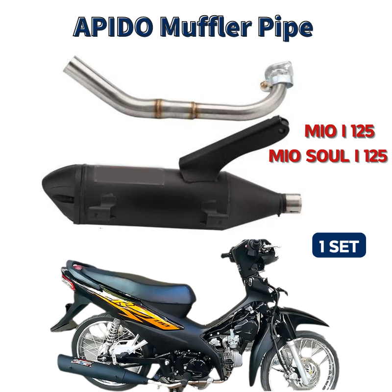 APIDO Muffler Mio Sporty Pipe For V3 Pipe 1 Set Mio i125 /Soul i125 ...