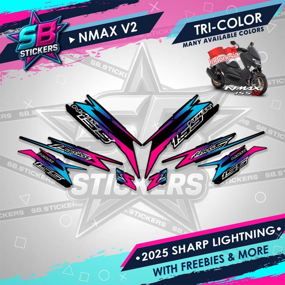 NMAX V2 INDO STICKER DECALS ( 2025 SHARP LIGHTNING )【SB DECALS ...