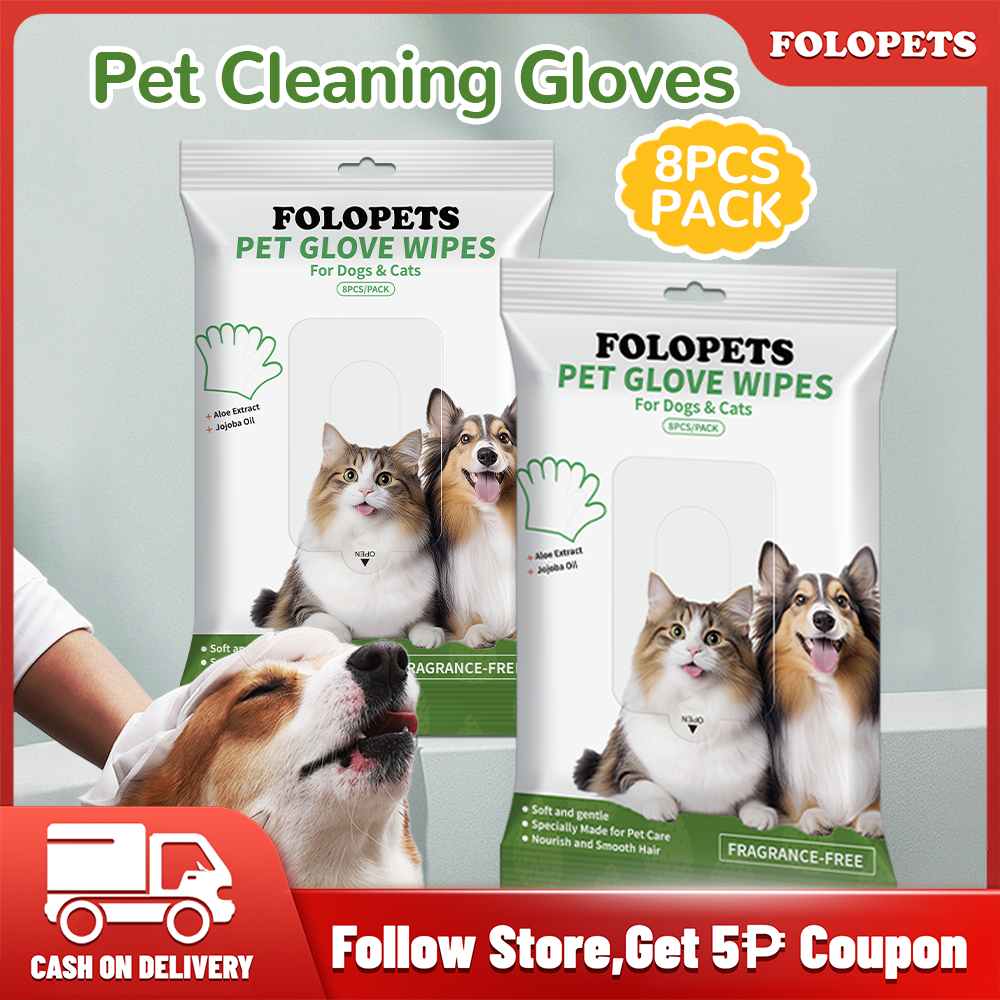 FOLOPETS 40PCS Pet Cleaning Gloves Pet Wipes Gloves Easy and Quick ...