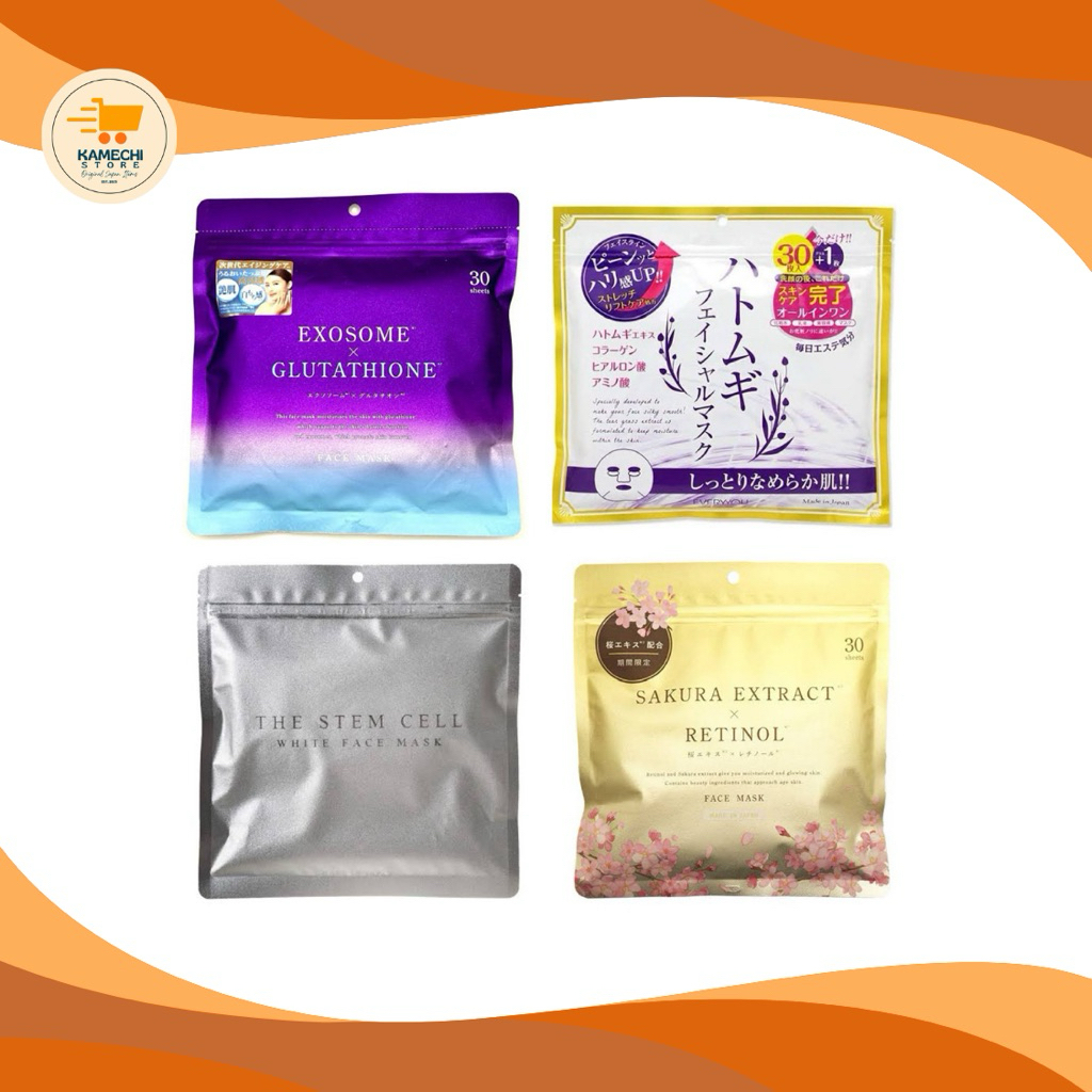 Face Mask from Japan (Hatomugi, Sakura Retinol, Stem Cell, Exosome ...