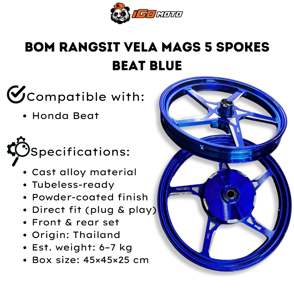BOM RANGSIT VELA MAGS 5 SPOKES | Shopee Philippines