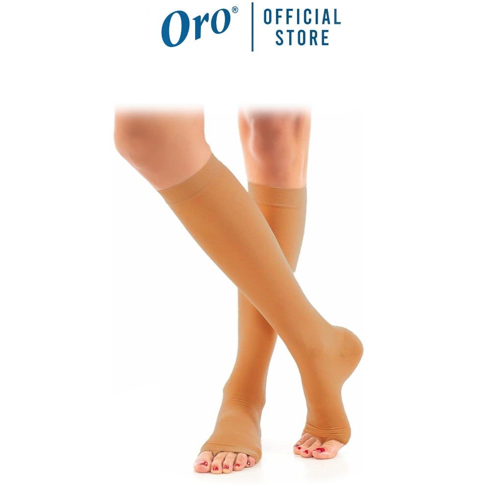 Oro Vogue Open Toe Support Knee-Hi Stockings 15 Den - 1 Pair, EP ...