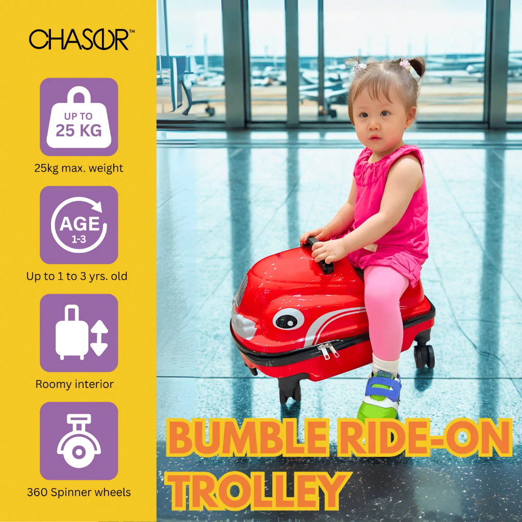 Chaser Bumble Ride-on Trolley Luggage Kids Travel Bags Luggage With ...
