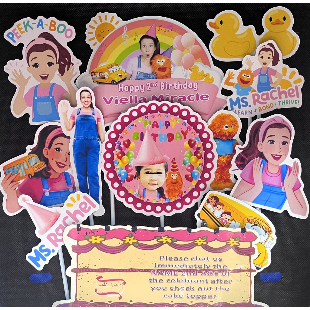 MS-RACHEL Design Cake Topper with personalized name and age of the ...