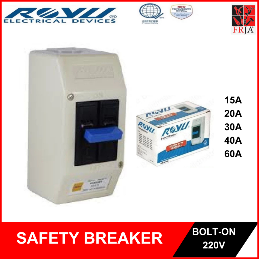ROYU SAFETY BREAKER - WITH ENCLOSURE BOX CASE (SCREW TYPE TERMINAL ...