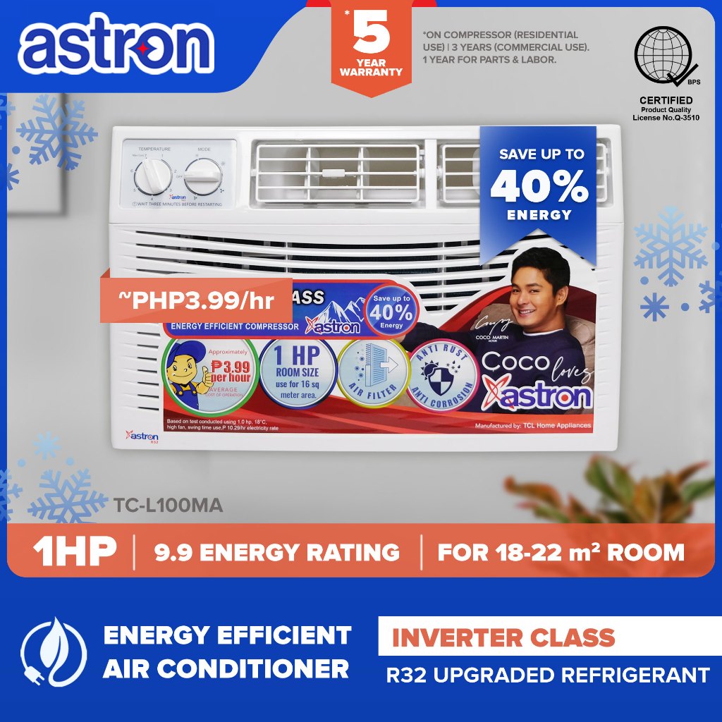 Astron 1.0HP Inverter Class Window Type Aircon - Manual | TCL100MA ...