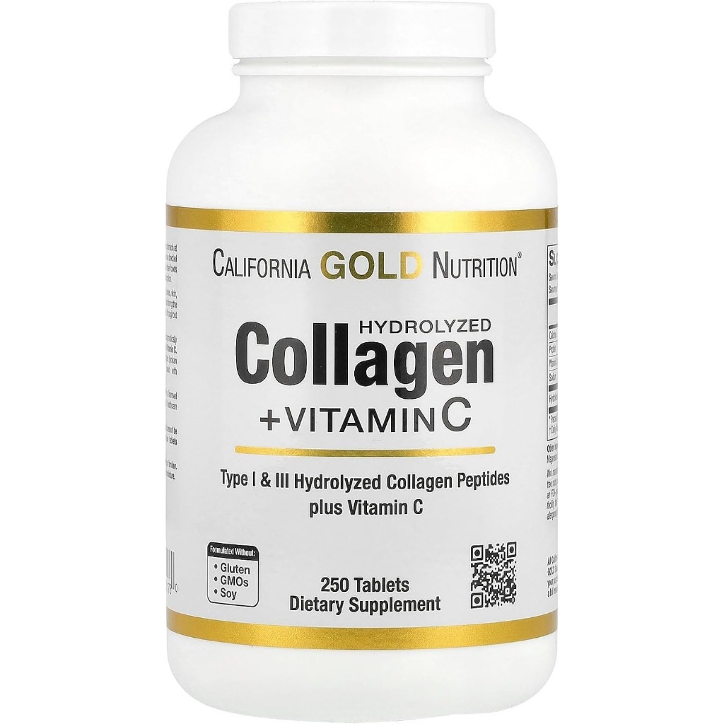 California Gold Nutrition Hydrolyzed Collagen Peptides + Vitamin C ...