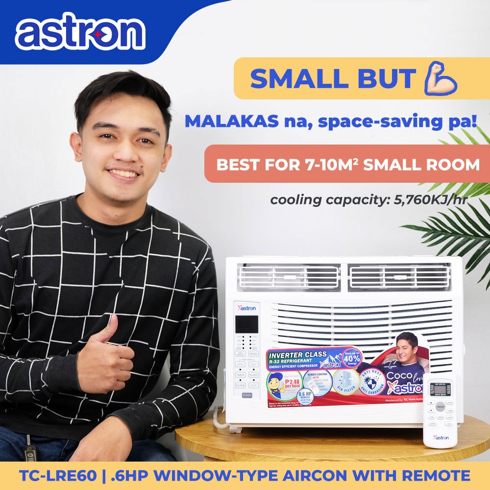 Astron 0.6HP Inverter Class Window Type Aircon with Remote | TCLRE60 ...