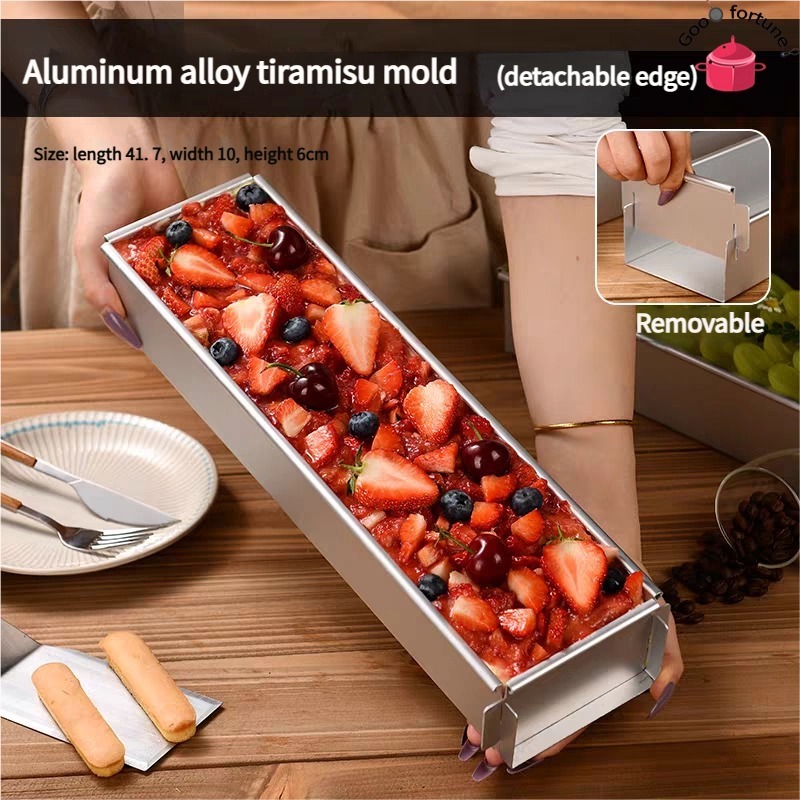 40CM Thickened Stainless Steel Rectangular Tiramisu Cake Mold Side ...