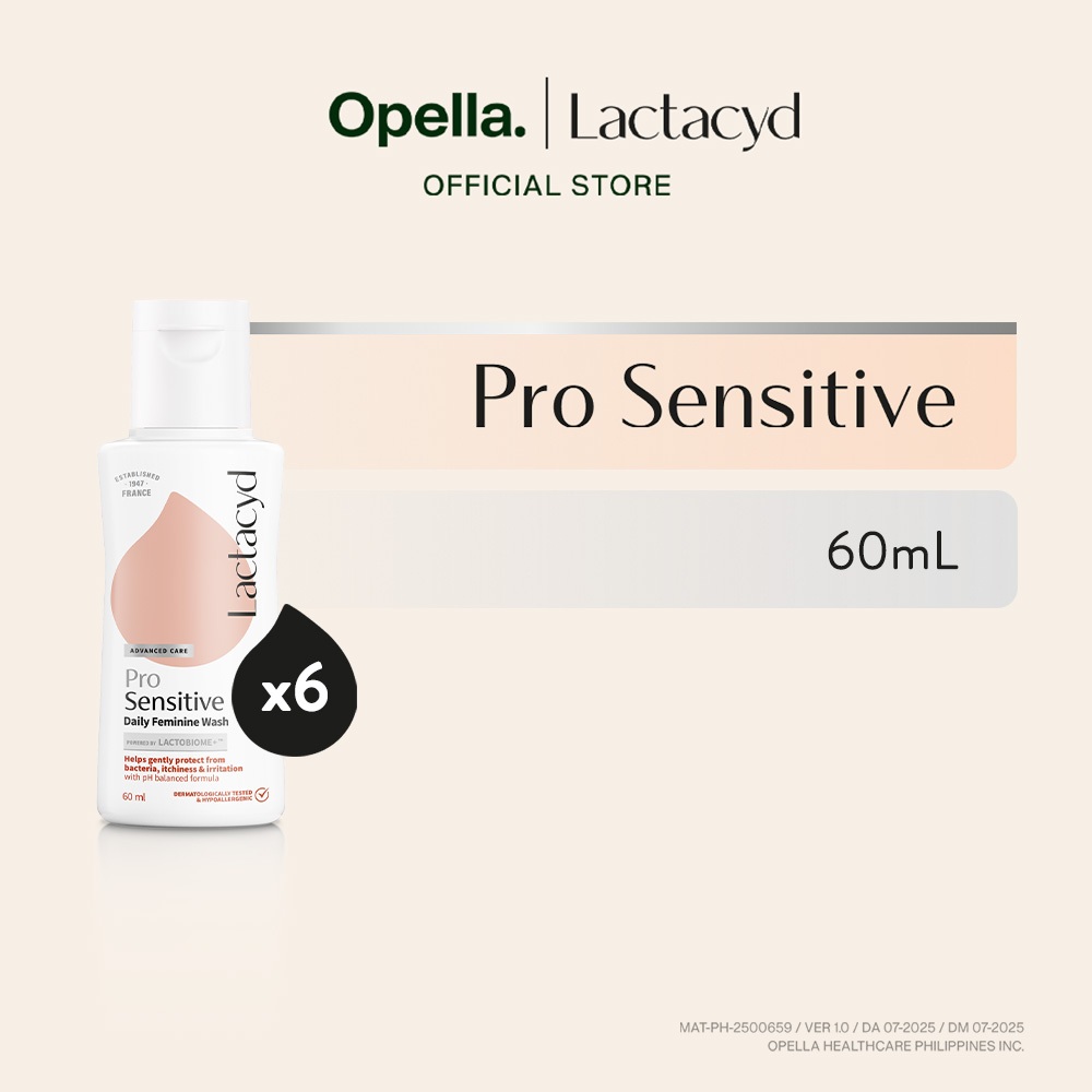 Lactacyd Pro Sensitive Feminine Wash Cleanser Soothing Gentle Balancing 60mL x6 | Shopee Philippines