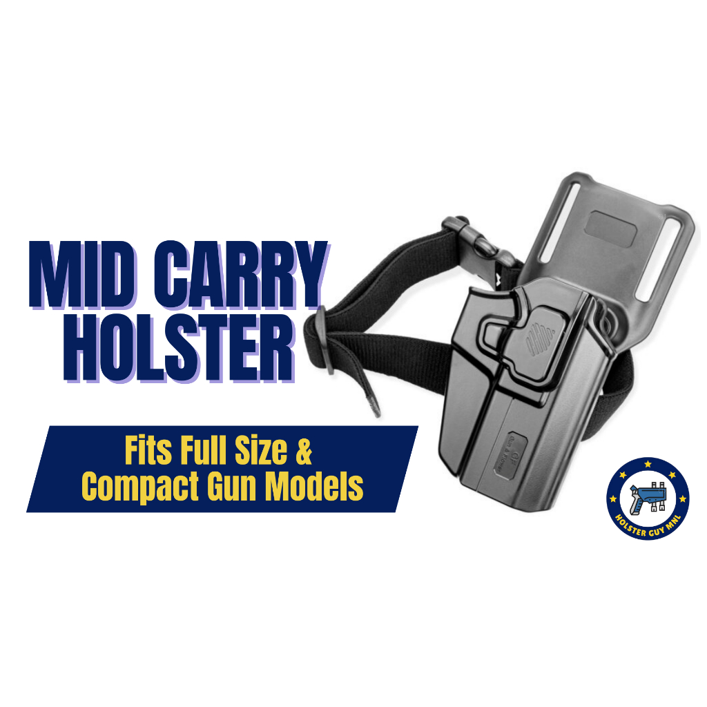 Universal Mid Carry Holster | G&F Polymer Holster w/ Paddle & Leg Strap ...
