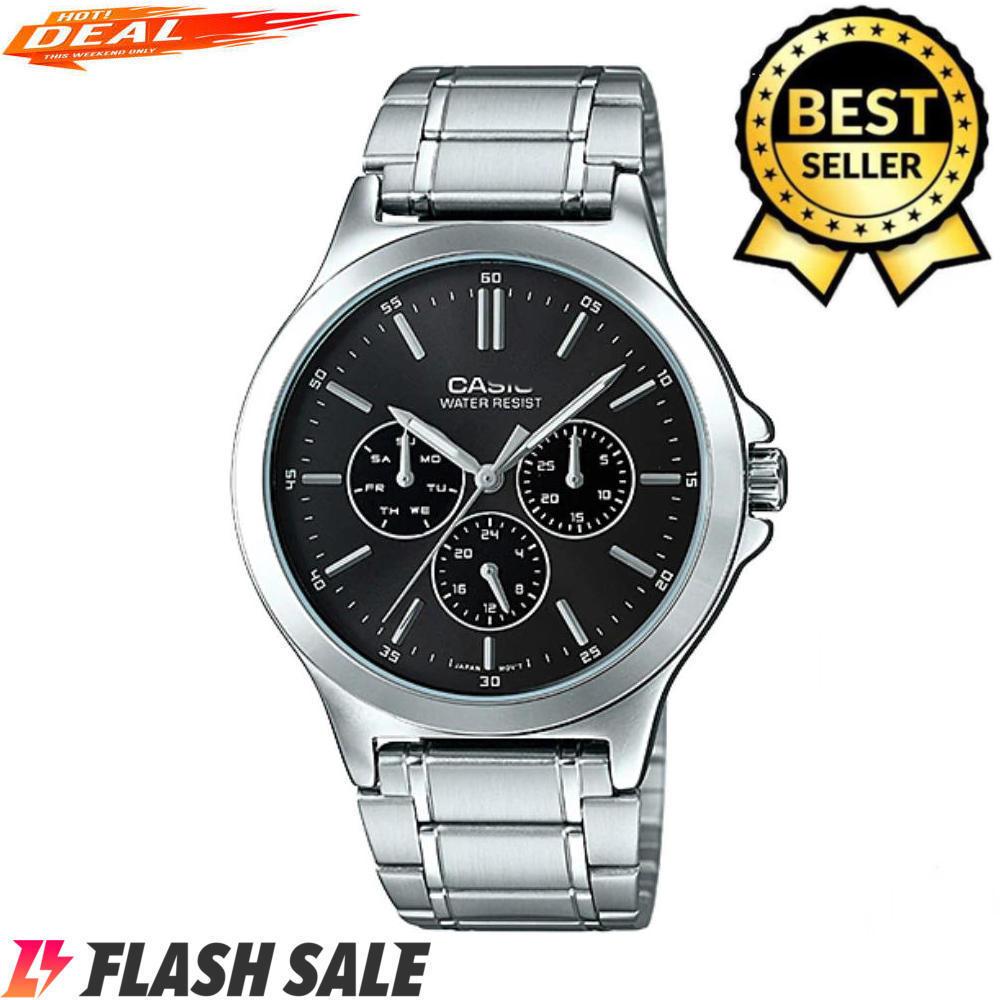 KC V300D 3 Chronograph Black Dial Stainless Steel Watch for Men(Silver ...