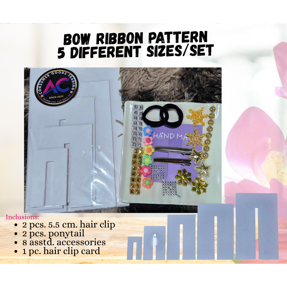 BOW RIBBON PATTERN (5 PCS.DIFFERENT SIZES/SET) | Shopee Philippines