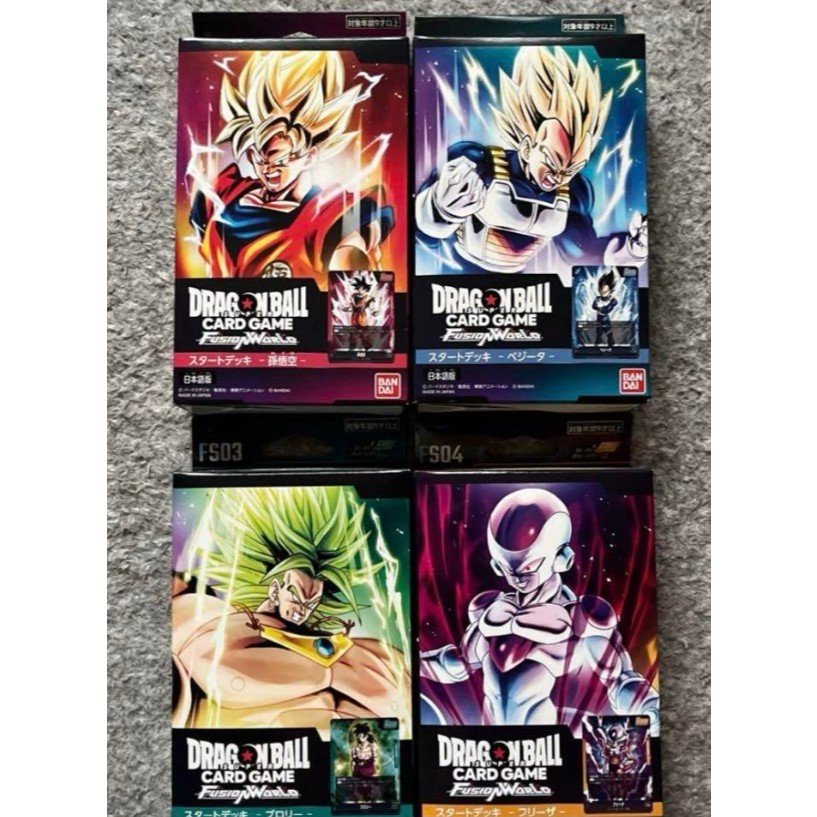 Set of 4 DRAGON BALL Super Card Game Start Deck FS01&FS02&FS03&FS04 ...